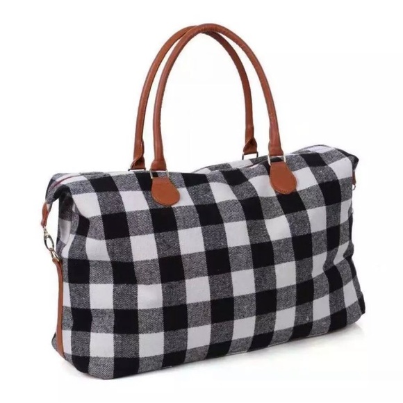 Bags | White Buffalo Plaid Weekender Large Travel Bag | Poshmark